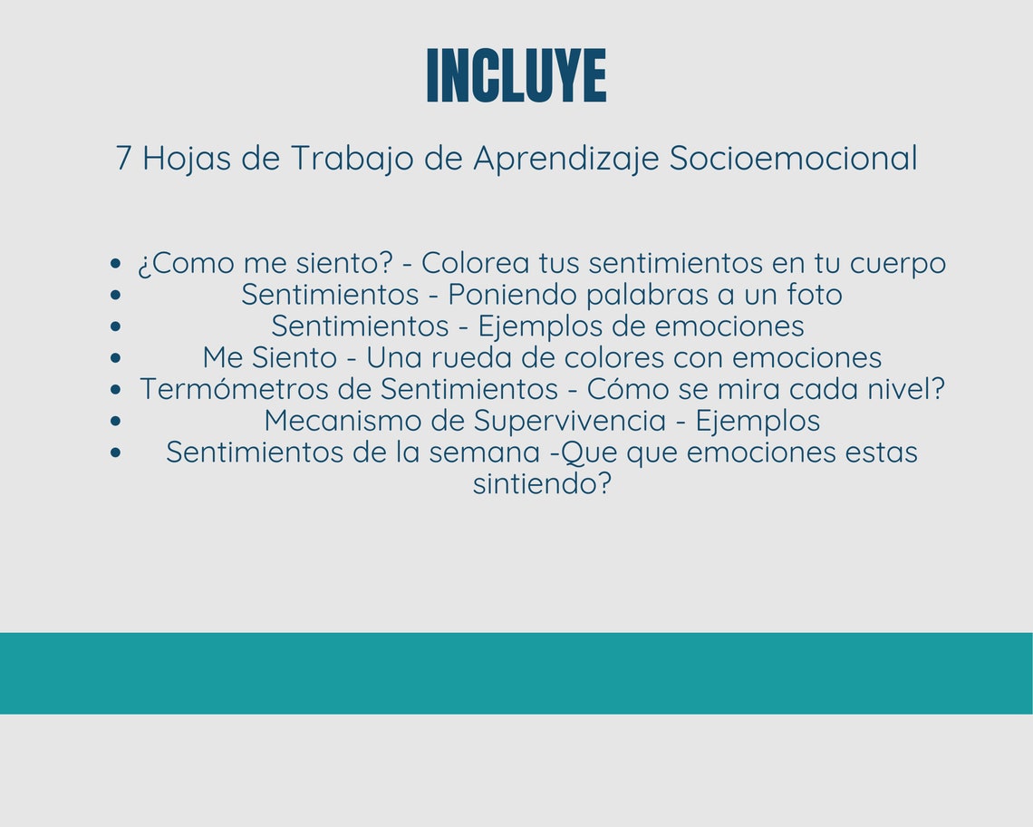 Social Emotional Learning Worksheets in Spanish Hojas De Trabajo De ...