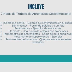 Social Emotional Learning Worksheets in Spanish Hojas De Trabajo De ...
