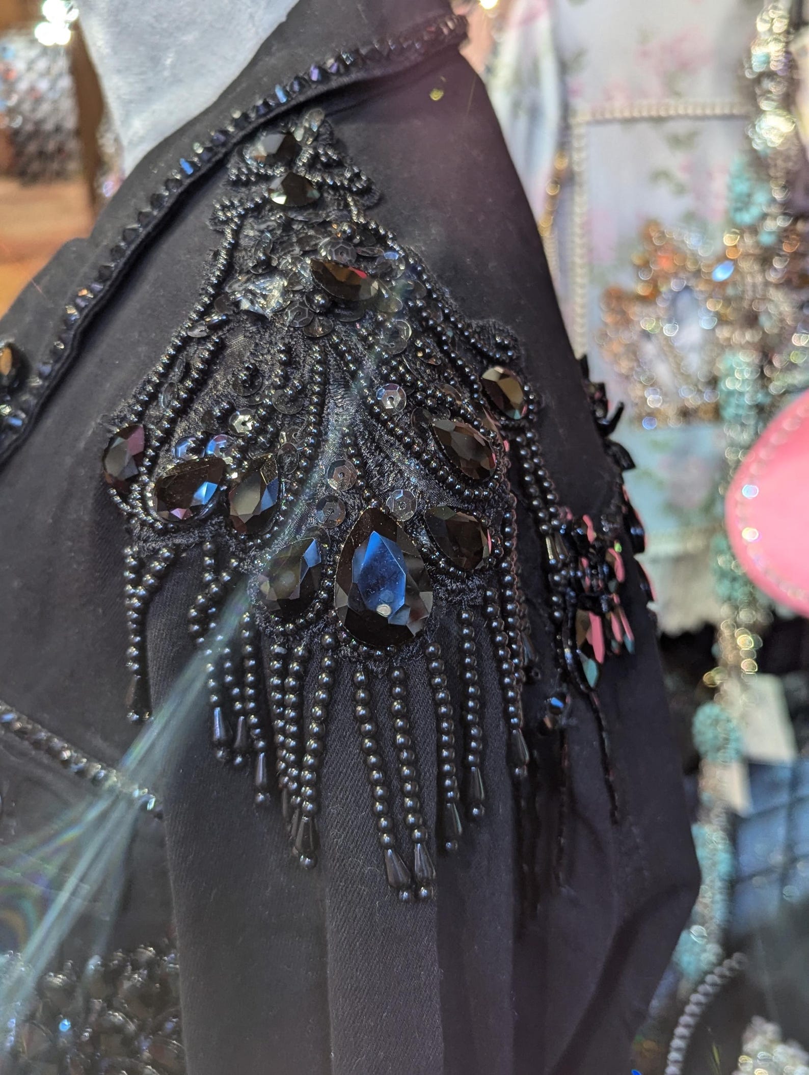 Black Swan on a Black Denim Jacket. Embellished Denim Jacket ...