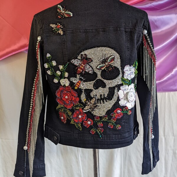 Embellished Denim Jacket - Etsy