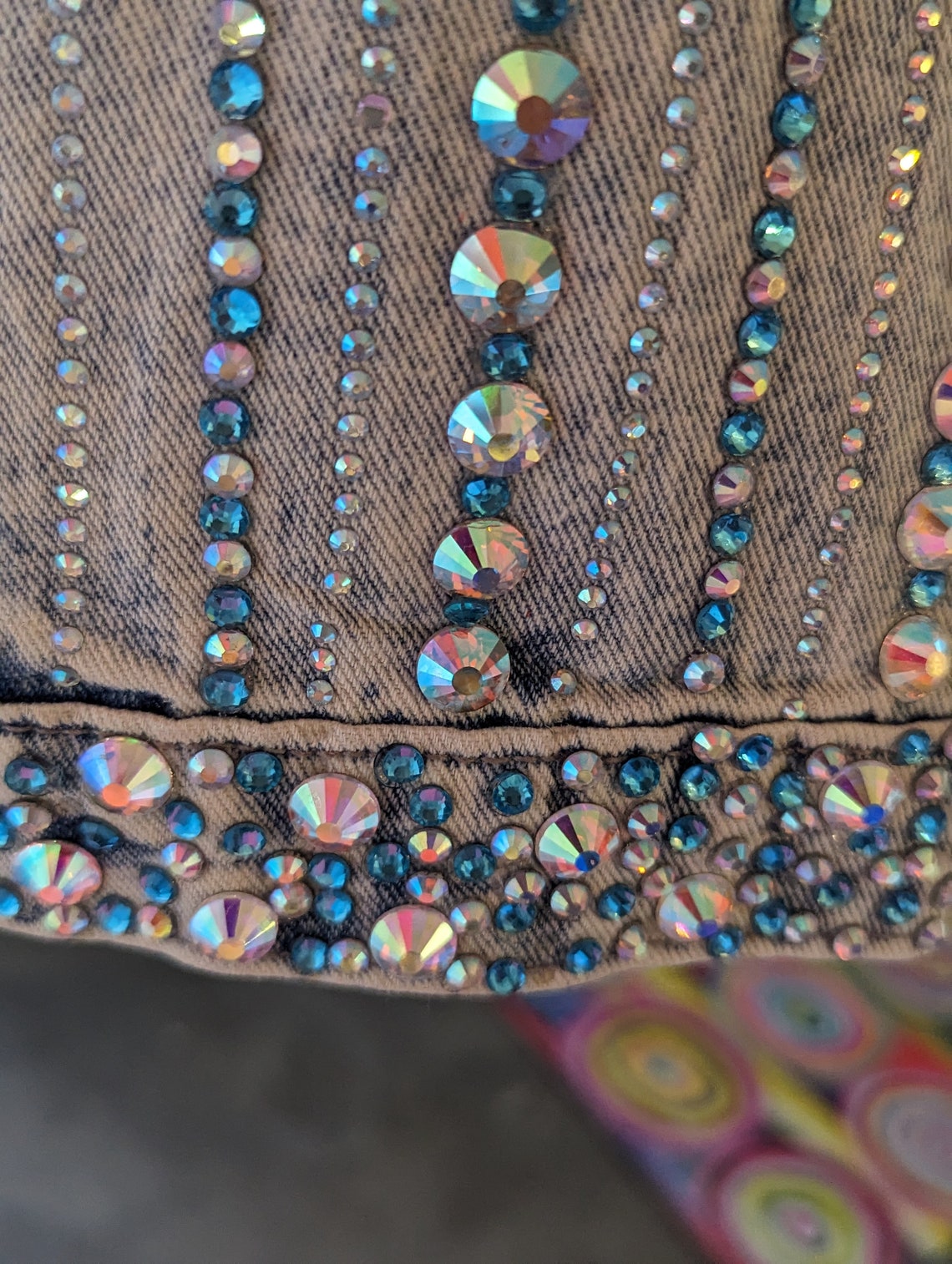 Sparkly on Blue in a Light Blue Denim Jacket. Embellished Denim Jacket ...