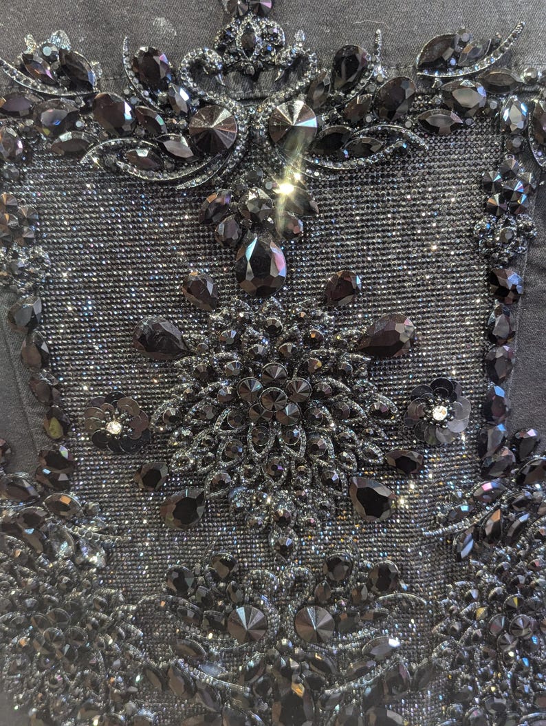 Black Swan on a Black Denim Jacket. Embellished Denim Jacket ...