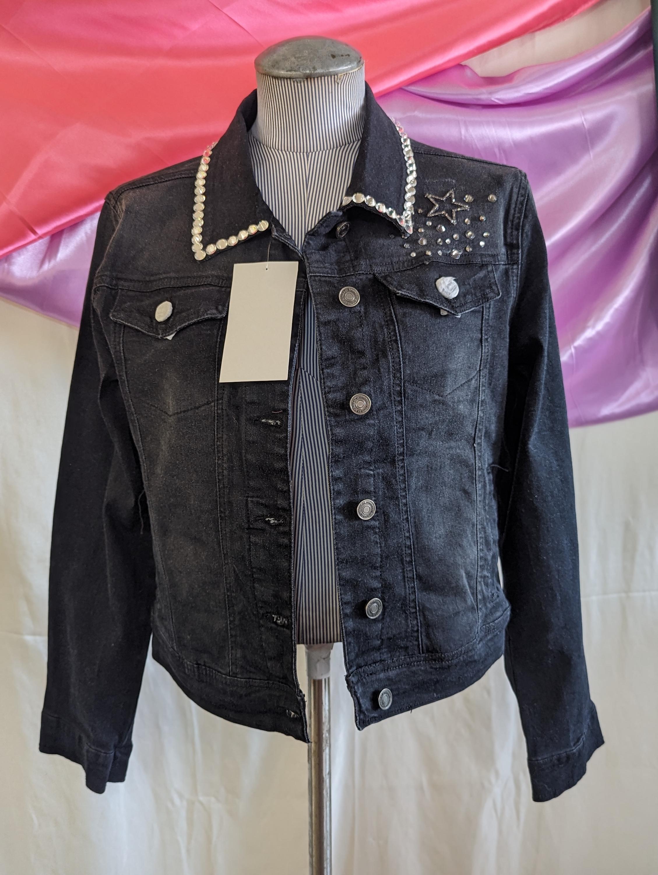 Playing Cards on Black Denim Jacket. Size M Oversize - Etsy