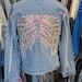Wounderful Shiny White Angel Wings on a Sparkly Med Blue Denim Jacket ...