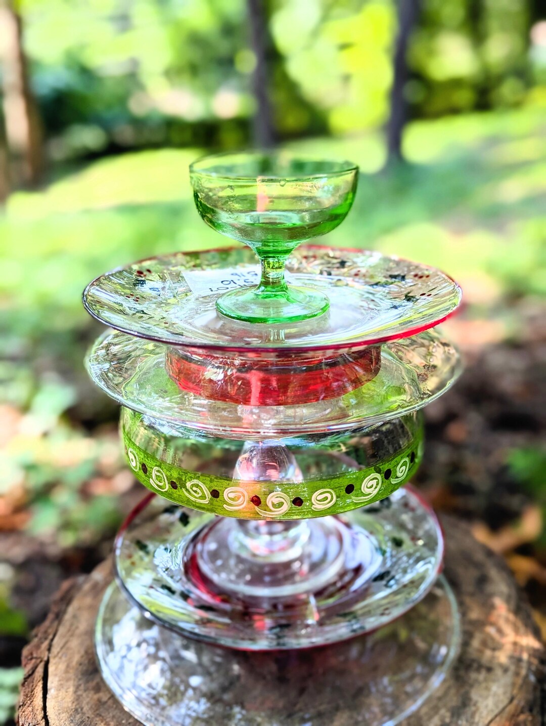 CHRISTMAS IN CRYSTAL Bird Bath, Totem, Bird Feeder, Center Piece, Side ...
