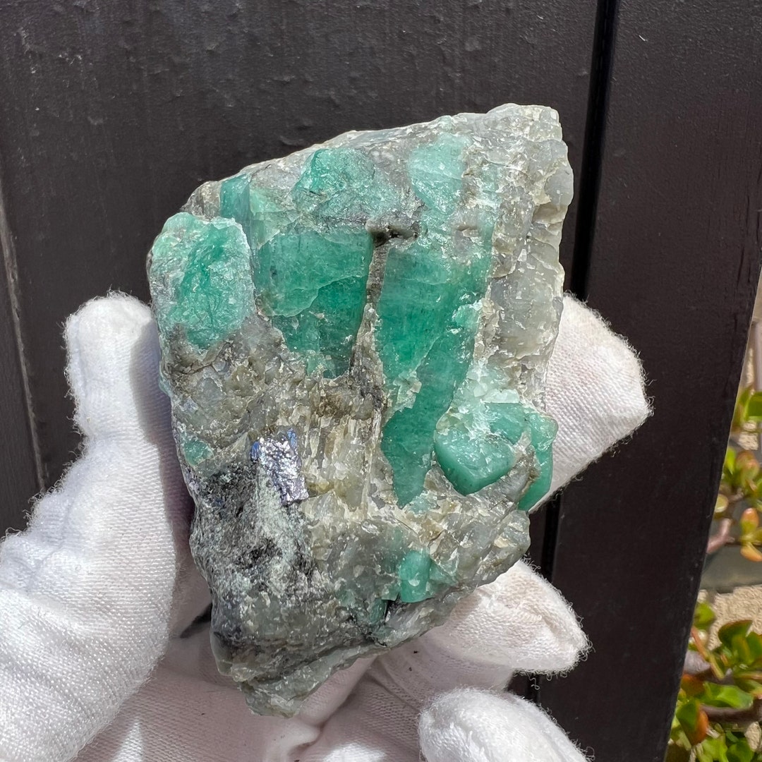 Large Emerald Cluster Barrels on Matrix. Natural Chunky Crystal Cluster ...
