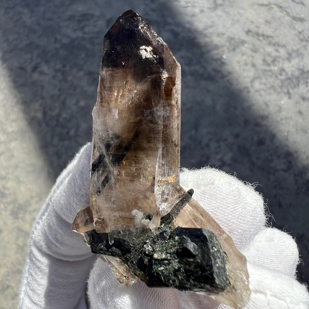 Tabby Smokey Quartz With Aegirine Inclusions and Phantoms. Crystal From ...