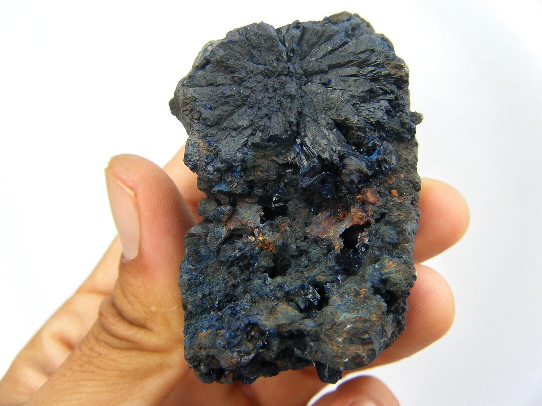 Rarest Raw Azurite Flower Spray, Rare, Exotic, Natural Specimen, Rough ...