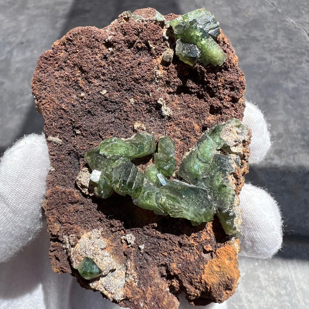 Raw Ludlamite on Siderite Matrix, Brazil Crystal Clusters - Etsy