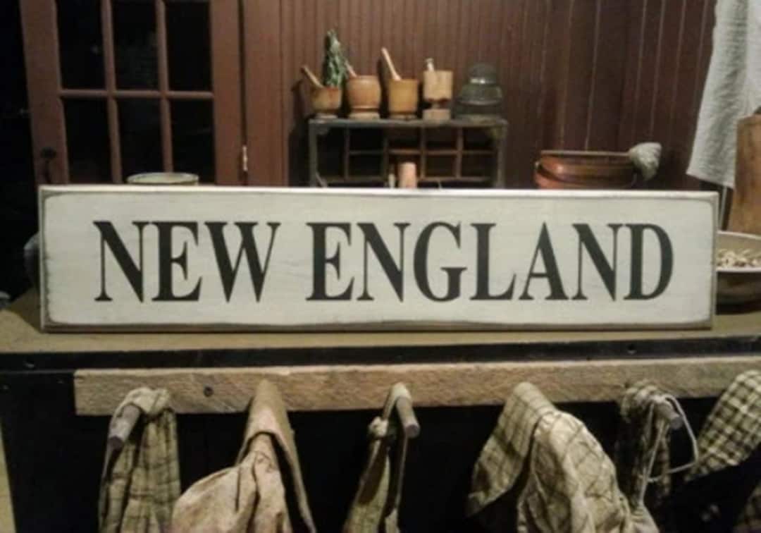 New England, Primtive, Wooden Sign, Home Decor - Etsy