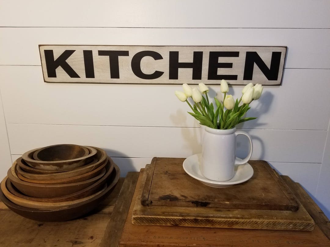 Kitchen Sign - Farmhouse Decor- Rustic Wooden Sign - Primitive Sign ...