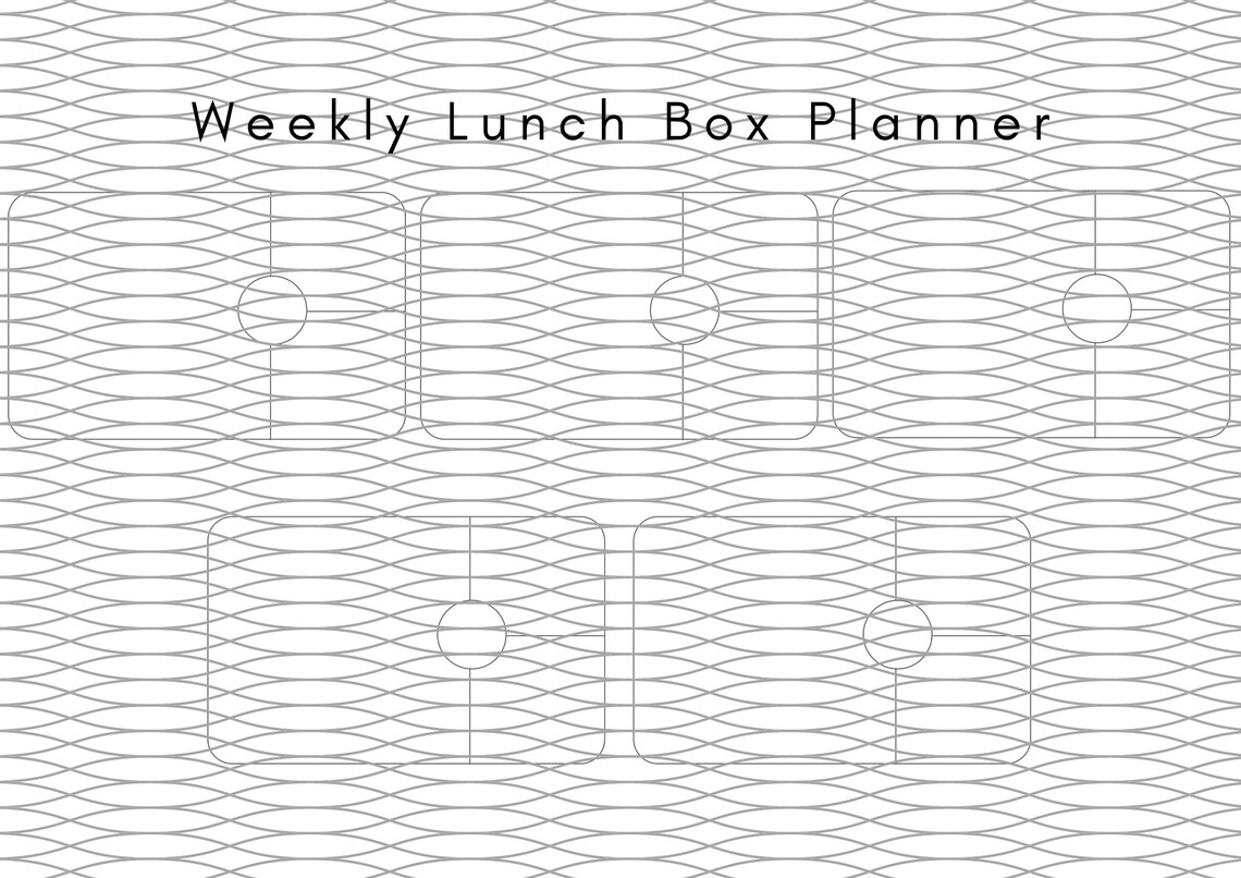 Printable Weekly Lunch Box Planner Minimalist Yumbox Panino Style Bento ...