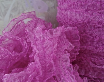Double Ruffled Lace Trim Purple and Black Lace 2 YARDS - Etsy