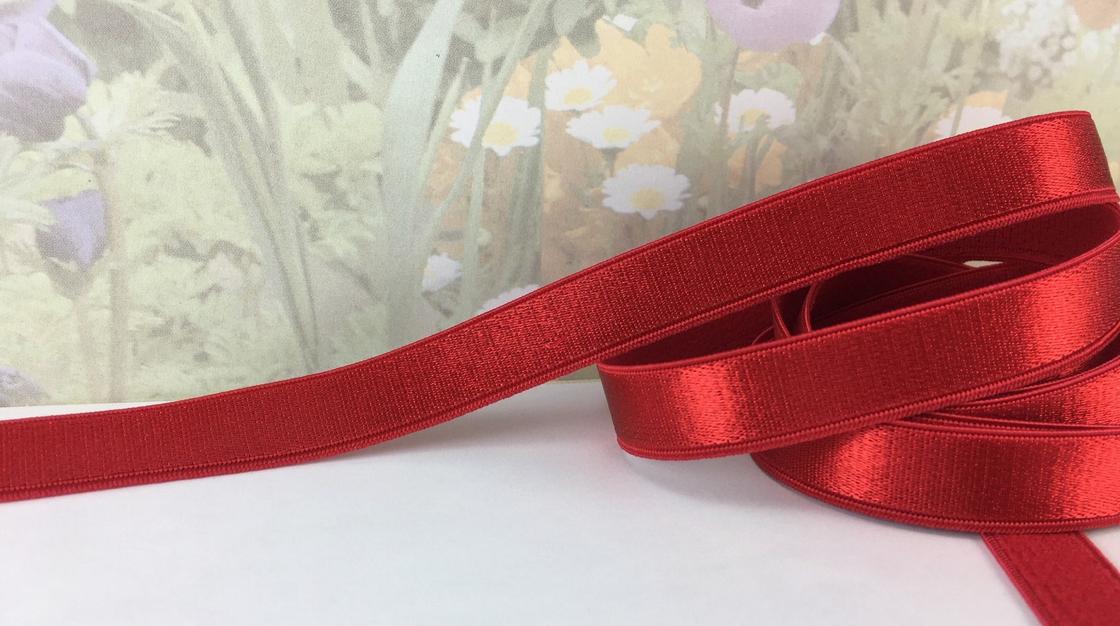 3yd Red Elastic Satin Bra Strap Stretch Trim Shiny 1/2" Inch Diy ...