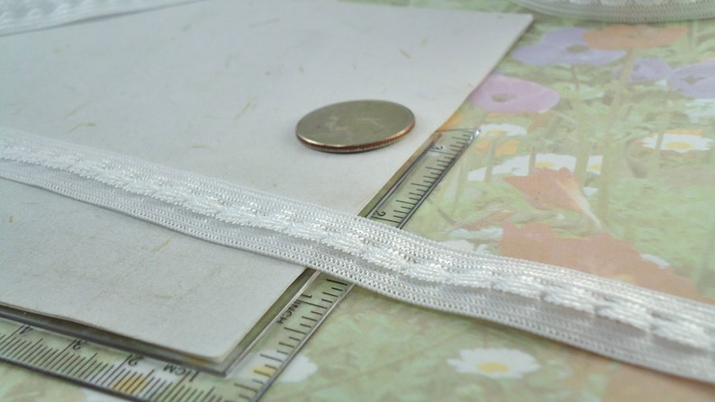 3yds Elastic Fold Over Stretch Ribbon Trim White Ruffle Down | Etsy