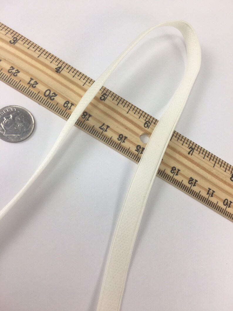 3yd Light Ivory Satin elastic trim 3/8 inch plush back | Etsy