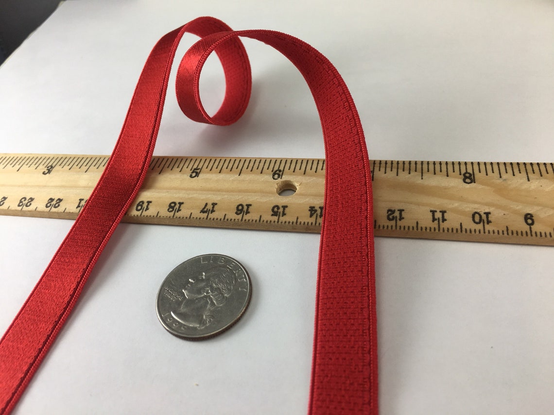 3yd Red Elastic Satin Bra Strap Stretch Trim Shiny 1/2" Inch Diy ...
