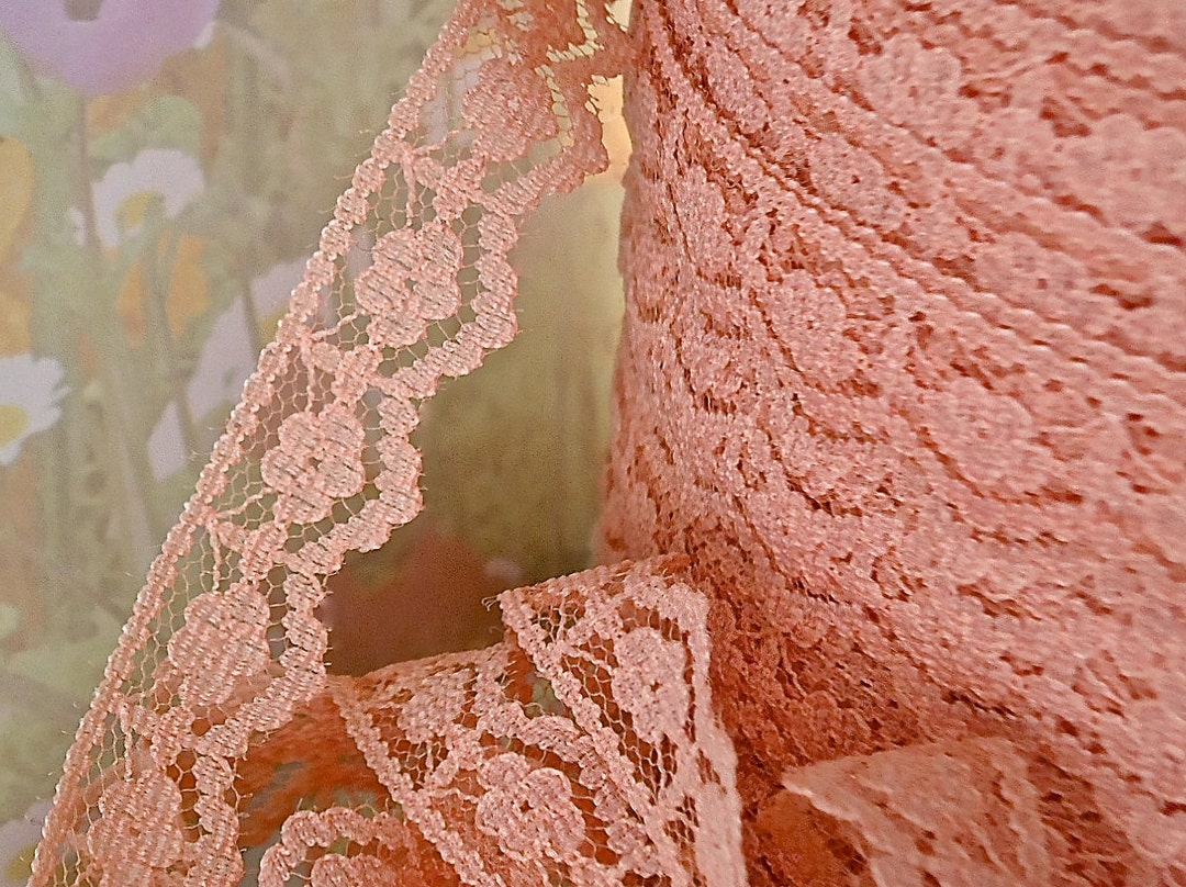 5yds Trim Lace Pink 1/2 Inch Wide Floral Scalloped Picot Lace Edging ...