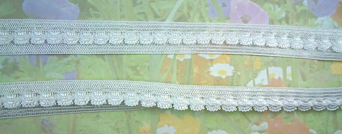 3yds Elastic Fold Over Stretch Ribbon Trim White Ruffle Down | Etsy