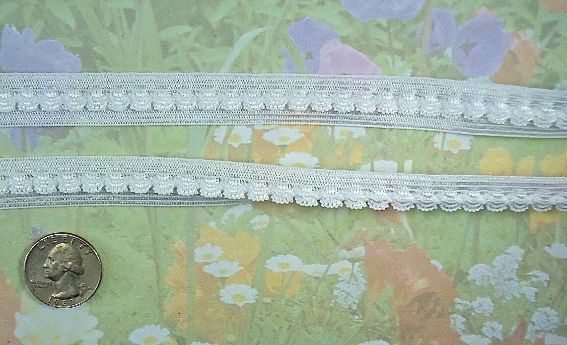 3yds Elastic Fold Over Stretch Ribbon Trim White Ruffle Down | Etsy