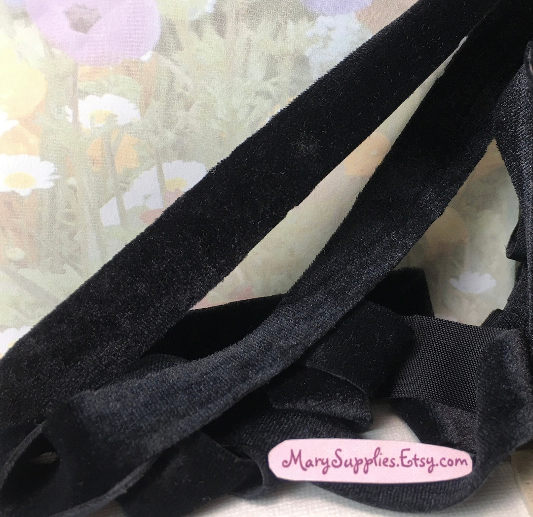 Black Velvet Fabric Strips Bias Tape 3/4