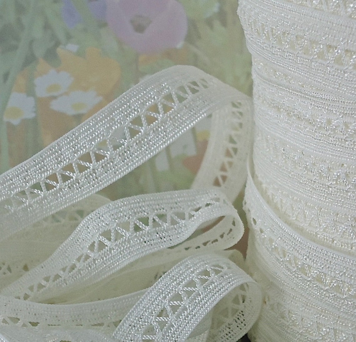3yds Stretch Lace Mesh Elastic Ribbon Trim off White 5/8 - Etsy