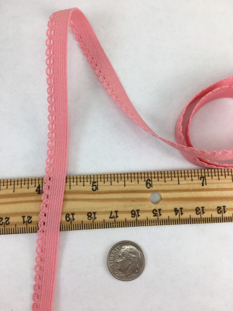 5yd Picot Elastic Skinny Stretch Trim Light Dusty Pink 3/8" Inch DIY ...