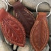 Leaf Leather Key Ring Key Fob, Tooled Leaf Design Key Chain, Leather ...