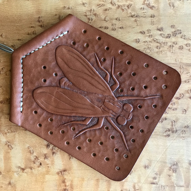 The Buzzkill Leather Fly Swatter Unique Tooled Fly Insect - Etsy