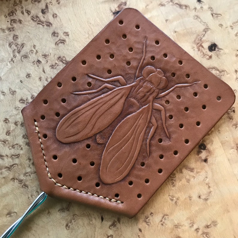 The Buzzkill Leather Fly Swatter Unique Tooled Fly Insect - Etsy