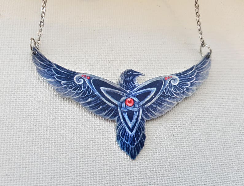 Celtic Triskel Knot Third Eye Raven Crow Tribal Totem Pagan Etsy