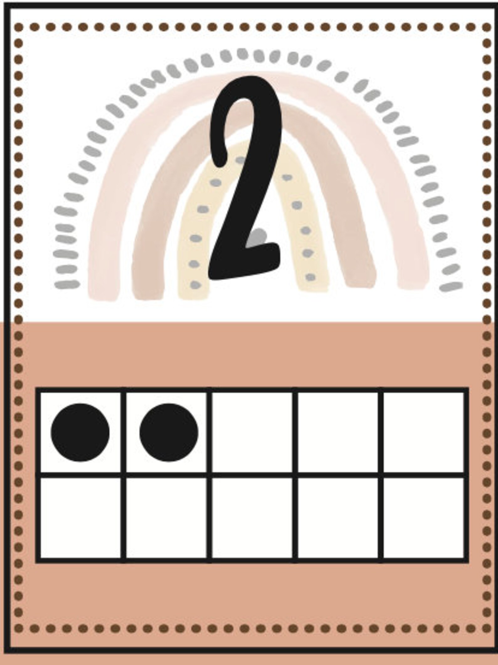 Number cards 1-20 Neutral Rainbow | Etsy