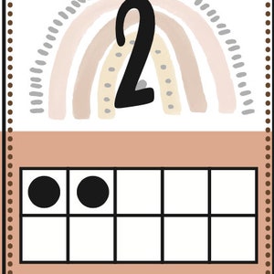 Number cards 1-20 Neutral Rainbow | Etsy