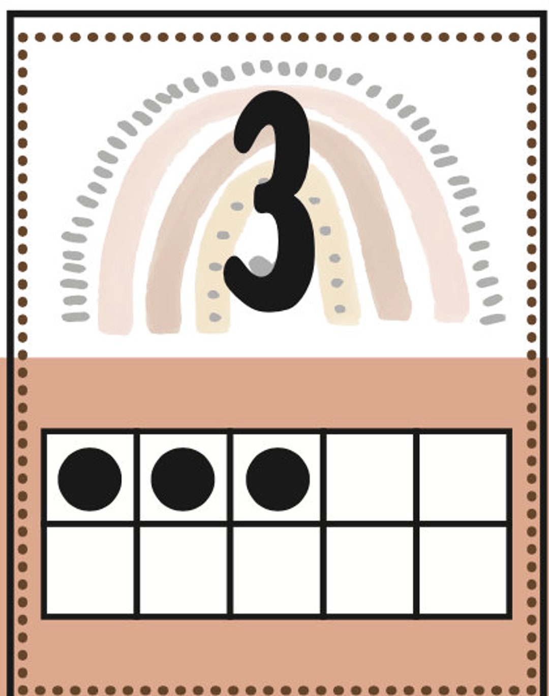 Number Cards 1-20- Neutral Rainbow - Etsy