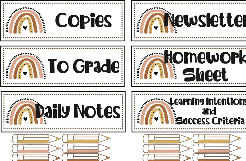 Classroom Label- Neutral Labels - Etsy
