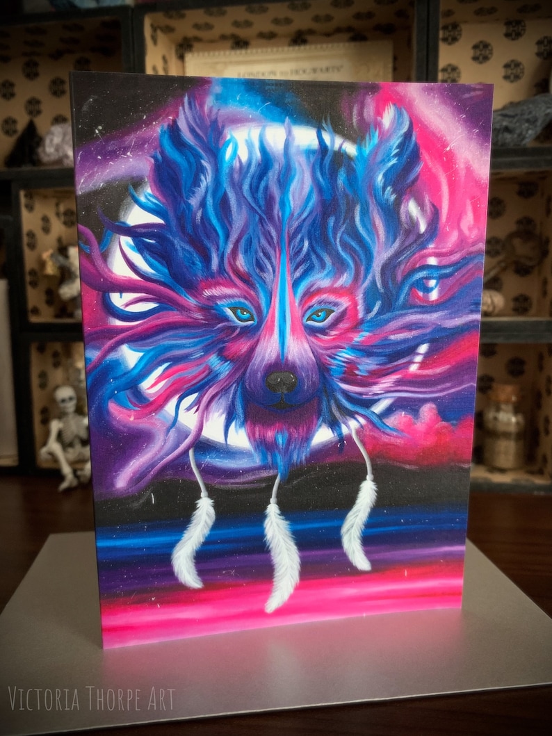 Greeting Card Wolf Spirit Animal Spiritual Pagan Wicca - Etsy
