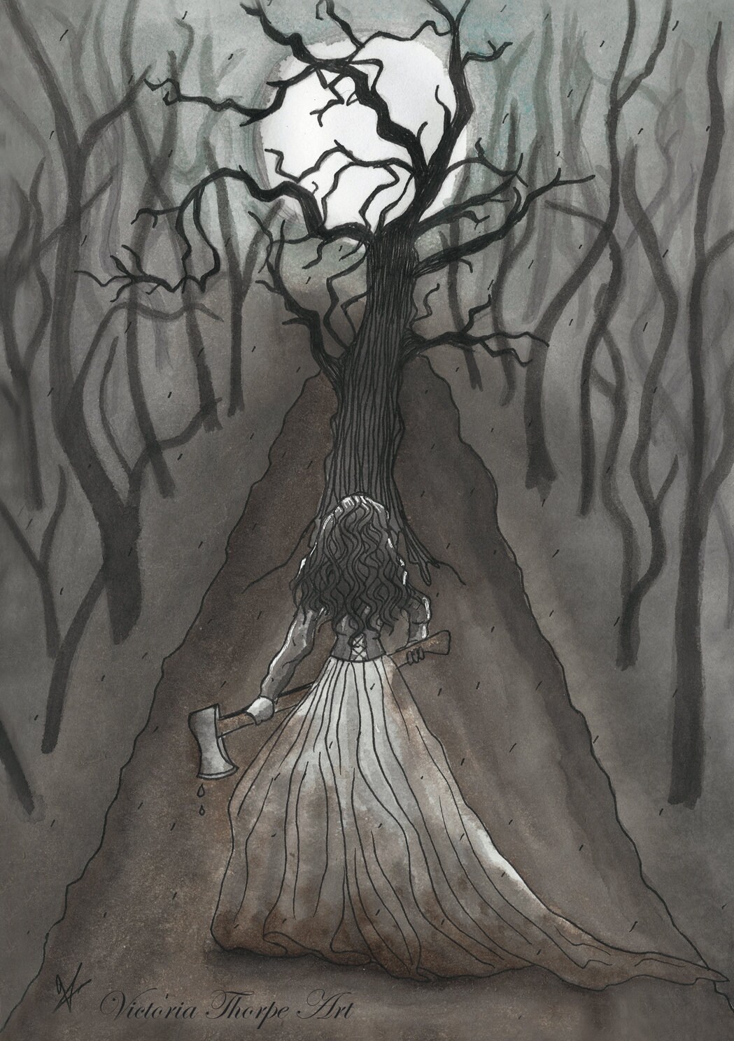 A5 Art Print Fairytale Axe Fantasy Art Woodland Forest - Etsy