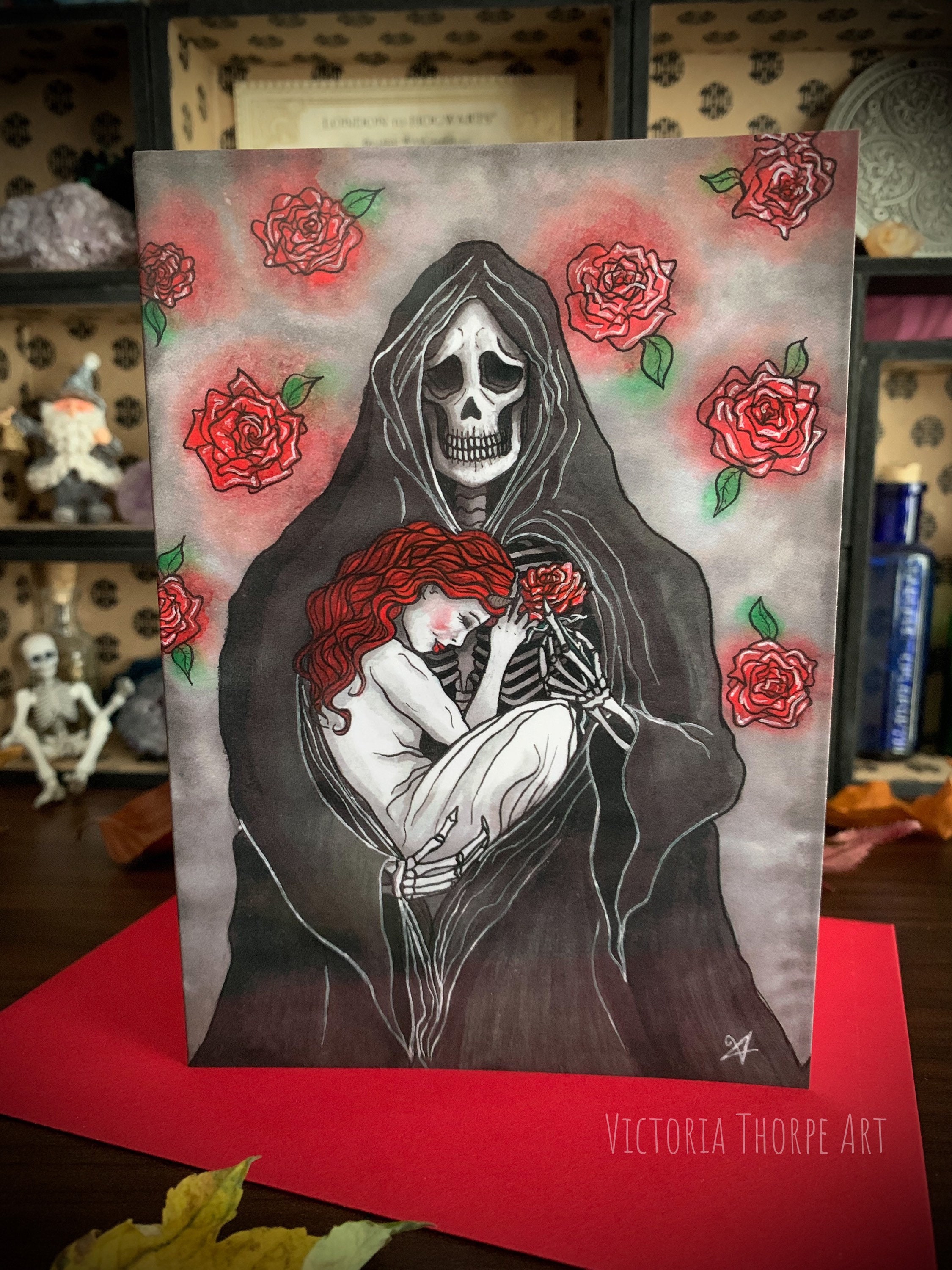 Greeting Card Grim Reaper Gothic Goth Death Demon Girl - Etsy UK
