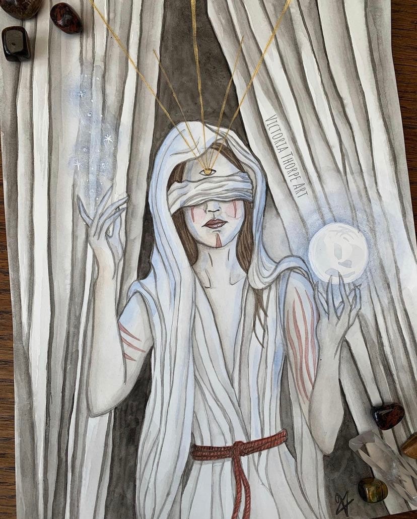 A4 Art Print Oráculo Fantasía Arte de Brujas Clarividente - Etsy España