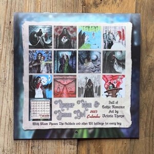 2025 Calendar With Moon Phases and Sabbats Gothic Romance Calendar by ...