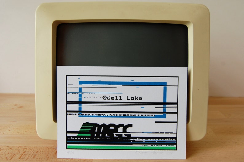 Glitch Screenprint Odell Lake MECC Computer Game - Etsy