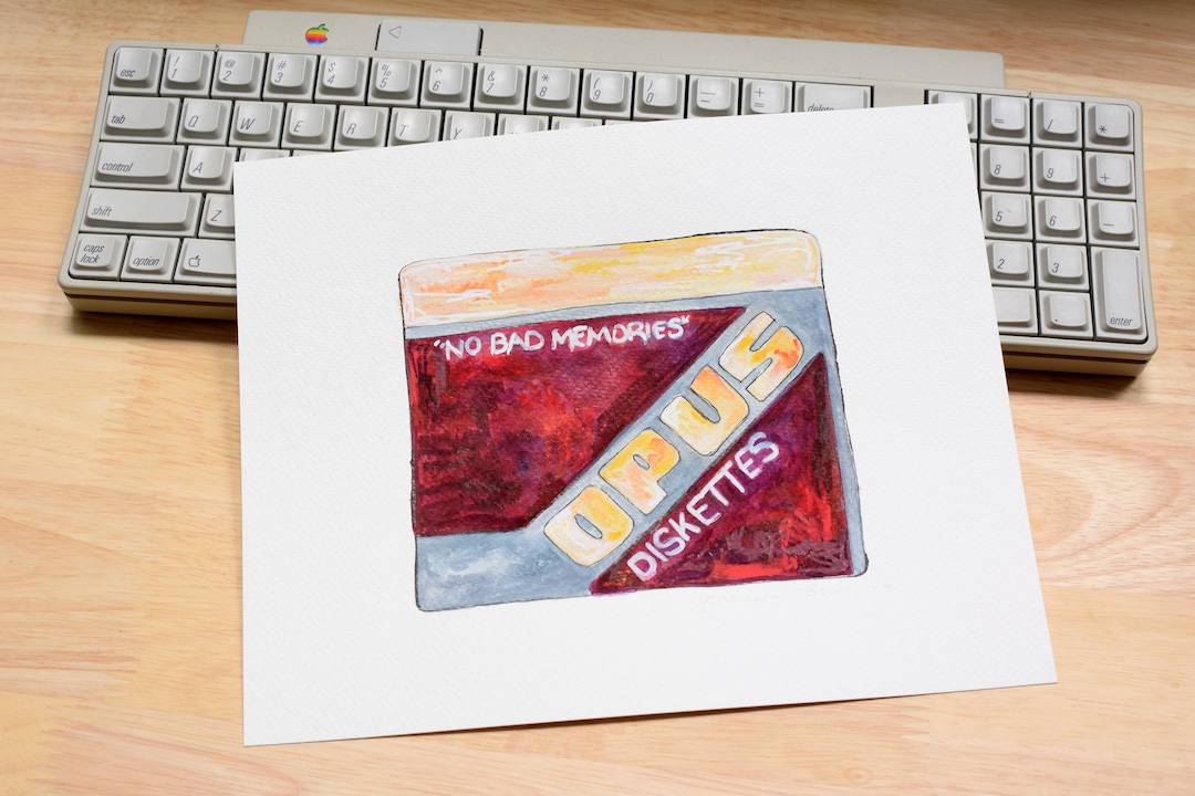 Floppy Disk Sleeve Art: Original Watercolor Painting (10x8 Inches) - Etsy