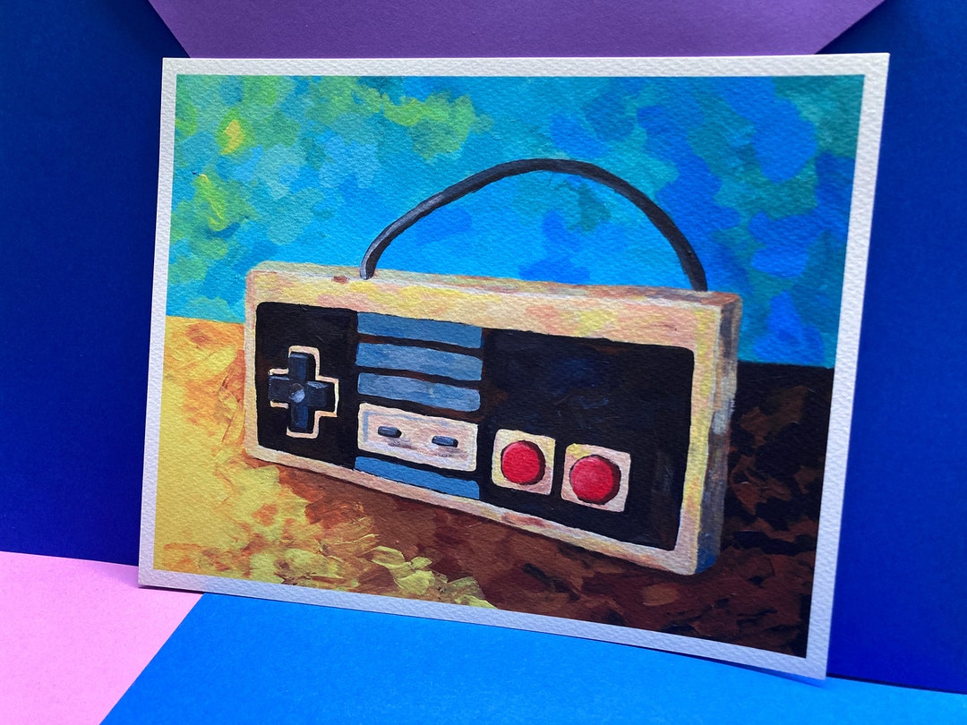NES Controller Art Print: 1980s Nintendo Gamer Gift (10x8 Inches) - Etsy