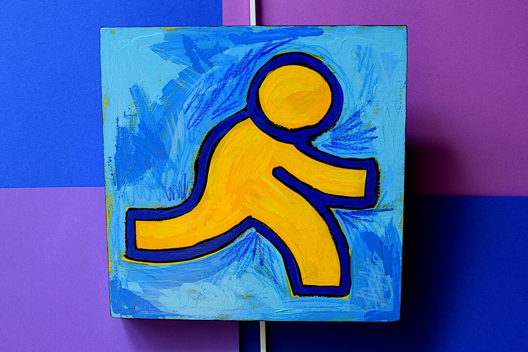 1990s - Original Painting - AIM Logo - Wood Panel - Ready to Hang - Etsy