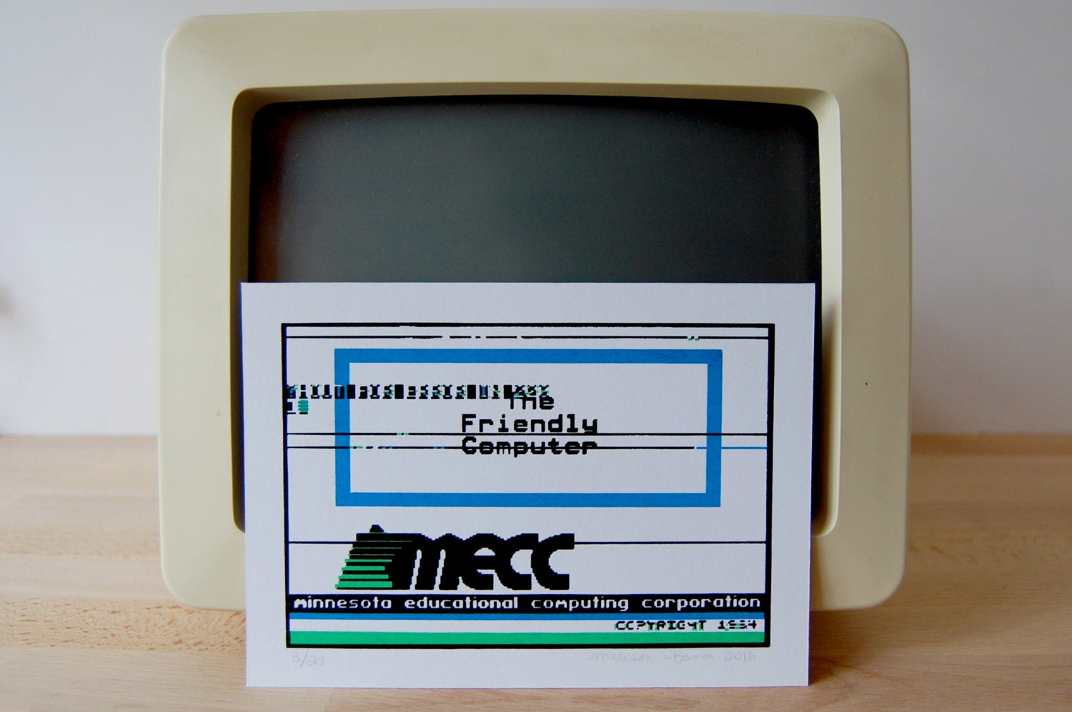 Glitch Screenprint - Friendly Computer - MECC Computer Game - Etsy
