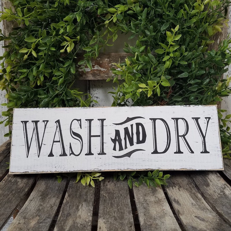 Wash and Dry Sign - Etsy
