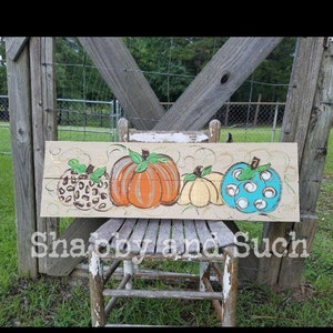 Pumpkins Rustic Wood Sign, Hand Painted Sign, Fall Sign, Autumn Sign ...