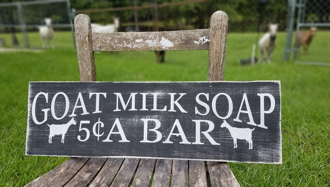 Goat Milk Soap Sign, Goat Sign, Rustic Wood Sign, Farmhouse Style Sign ...