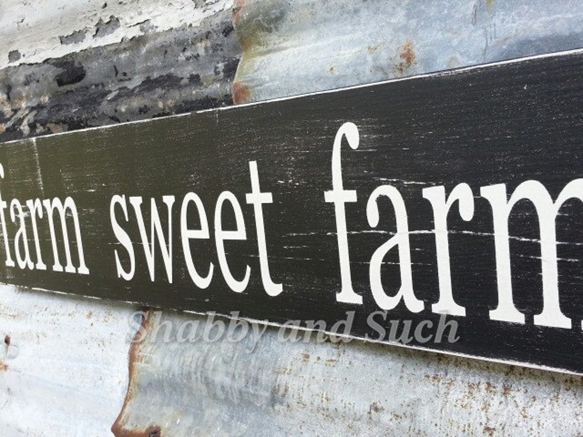 Farm Sweet Farm Sign Farm Sign Wood Sign Rustic Wood Sign | Etsy