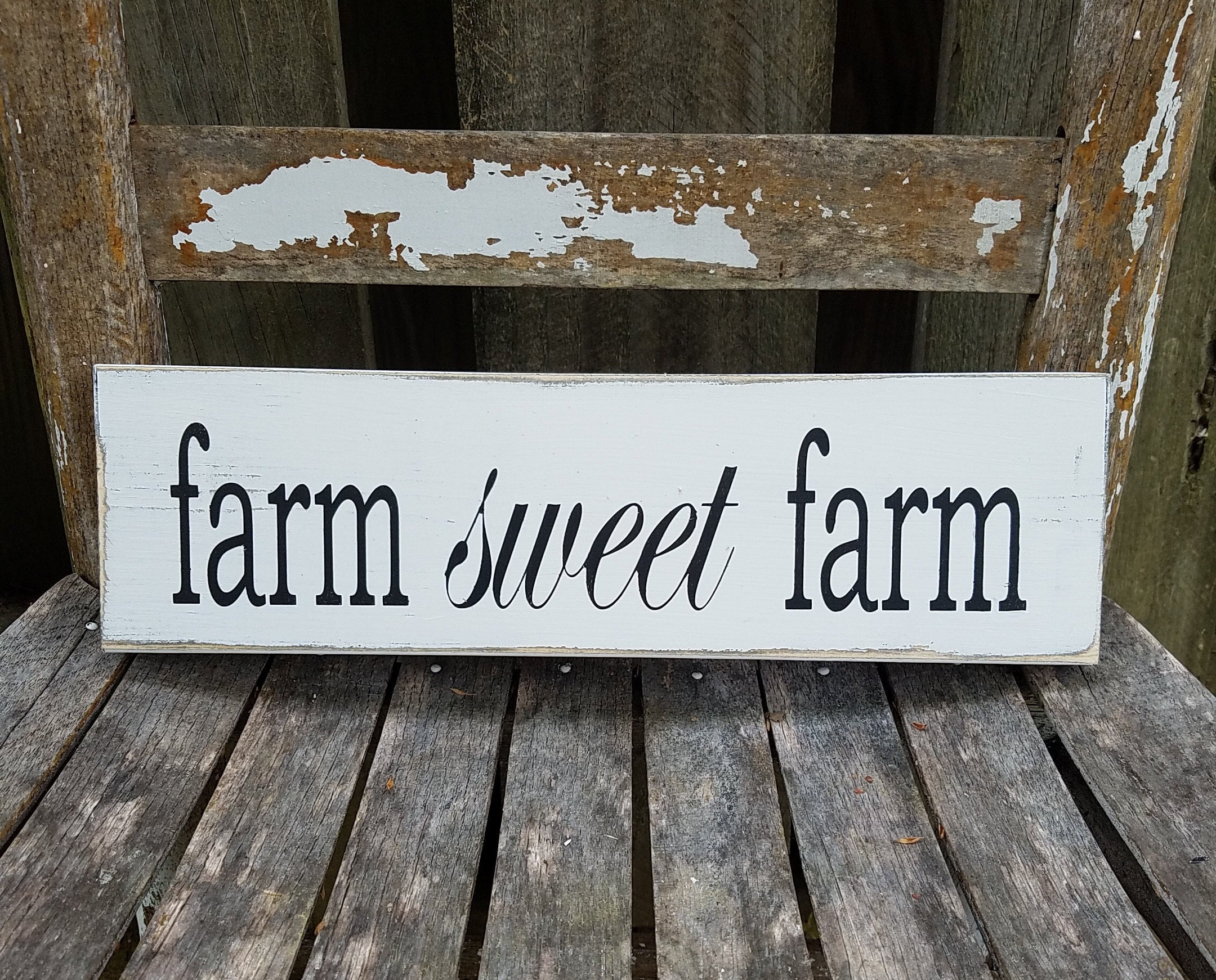 Farm Sweet Farm Sign, Rustic Wood Sign, Guest Room Sign, Welcome Sign ...